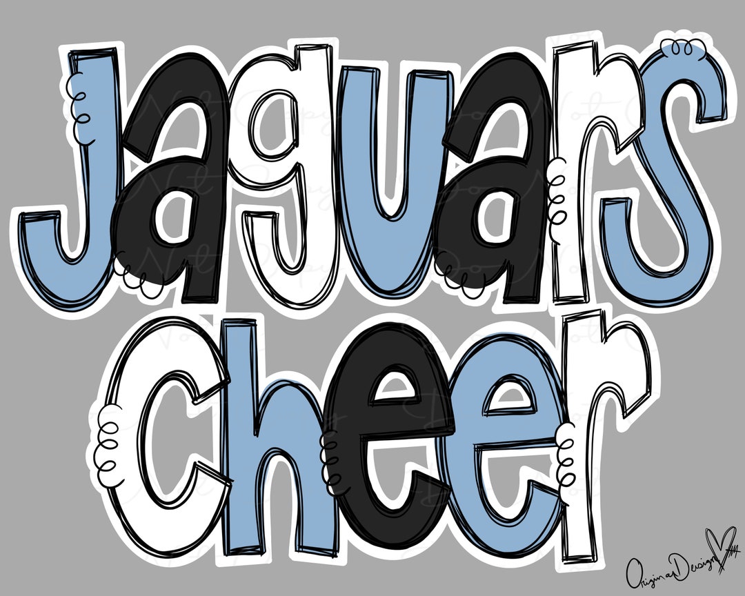 JAGUARS Cheer Mascot - Doodle Letters - Sublimation PNG - Digital ...