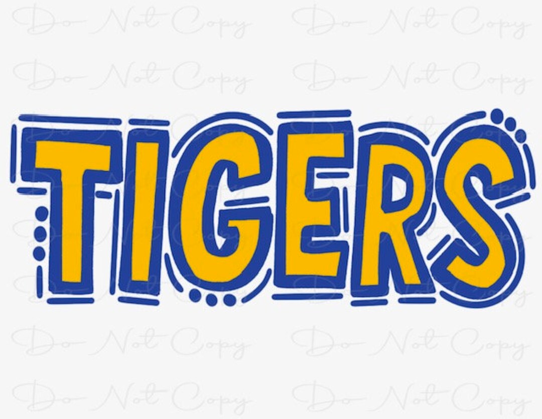 TIGERS - Doodle Letters Transparent Background - Sublimation PNG ...