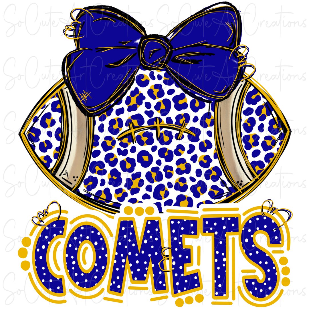 COMETS - Football and Bow - Doodle Letters - School Spirit ...