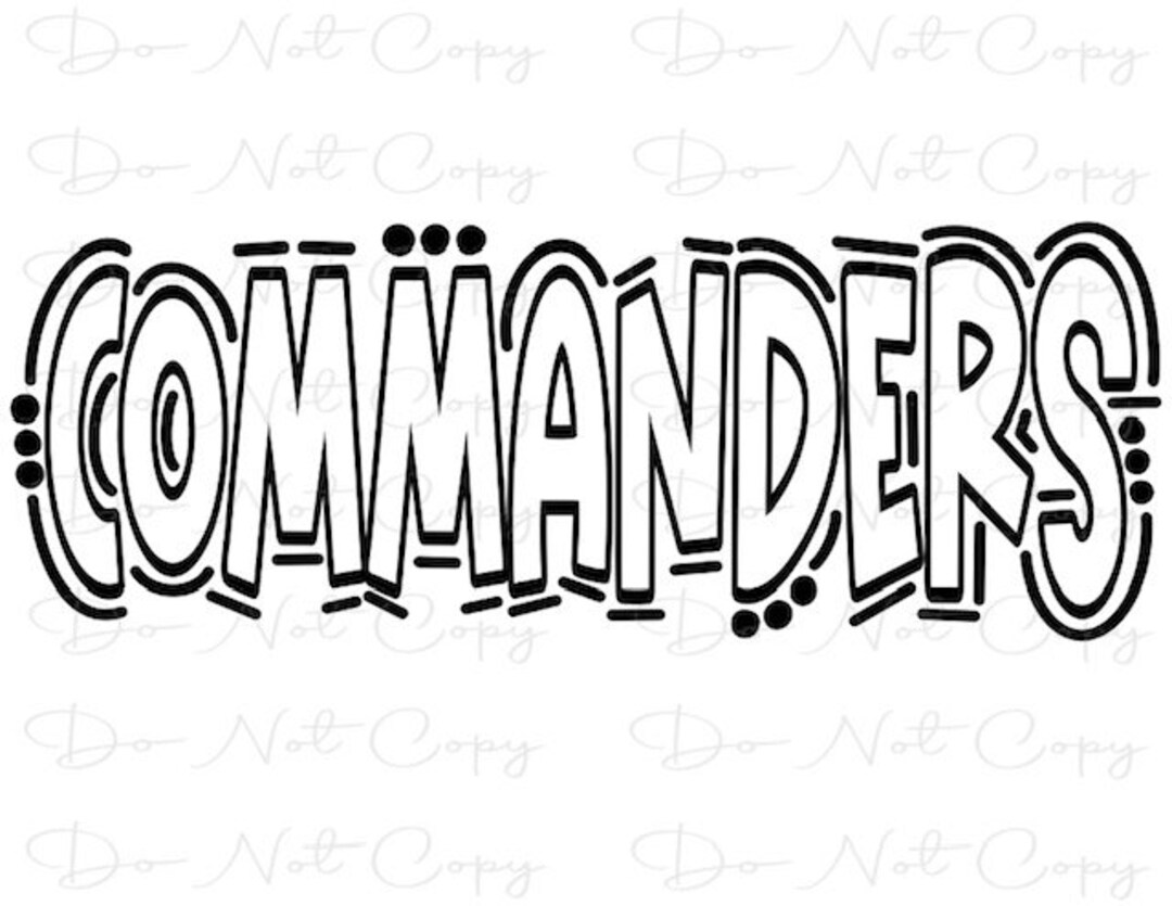 COMMANDERS - Doodle Letters - Sublimation PNG and SVG - Digital Artwork ...
