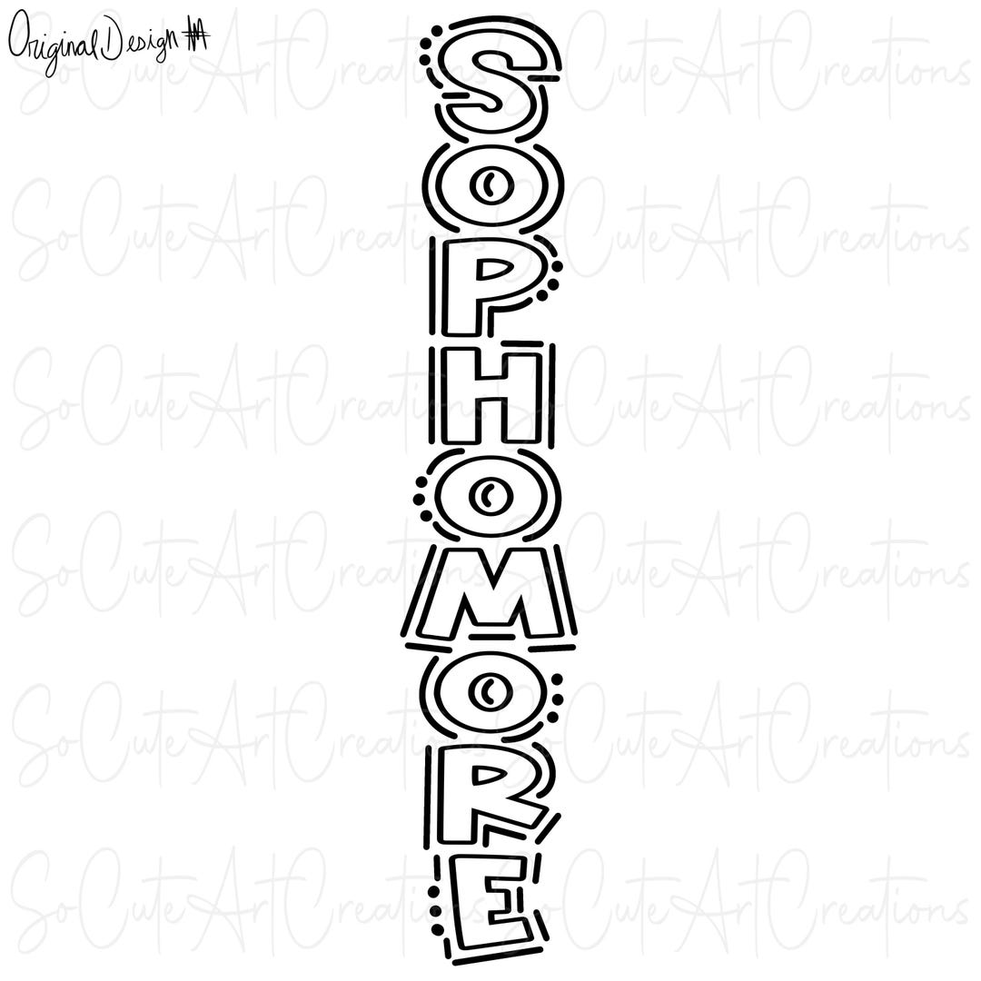 SOPHOMORE Vertical - Doodle Word - Sublimation PNG - Digital Artwork ...