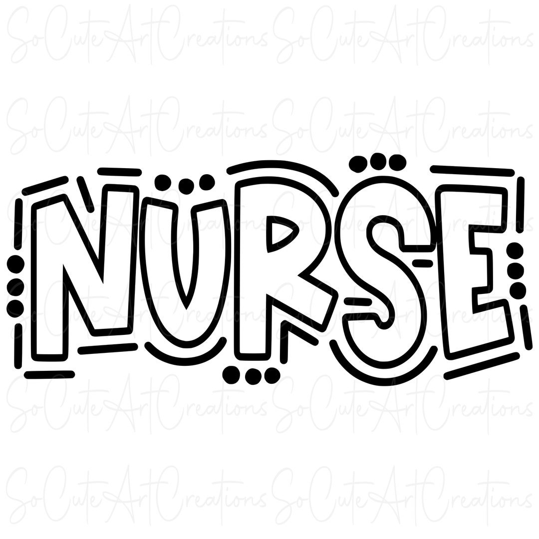 Nurse - Doodle Letters Transparent Background - Sublimation PNG and SVG ...