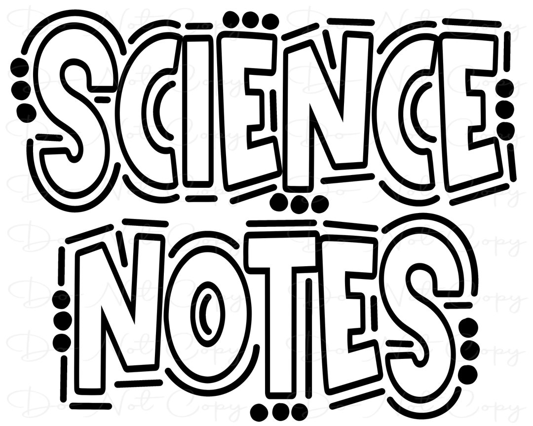 Science Notes - Doodle Word - Sublimation PNG and SVG - Digital Artwork ...