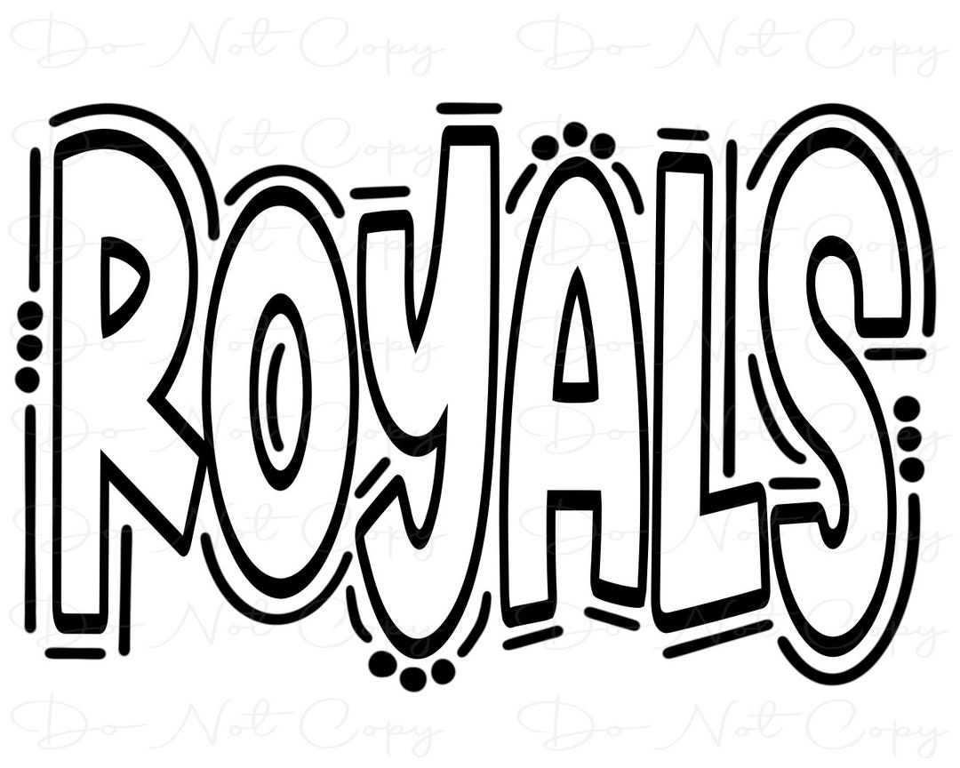 ROYALS - Doodle Letters Transparent Background - Sublimation PNG and ...