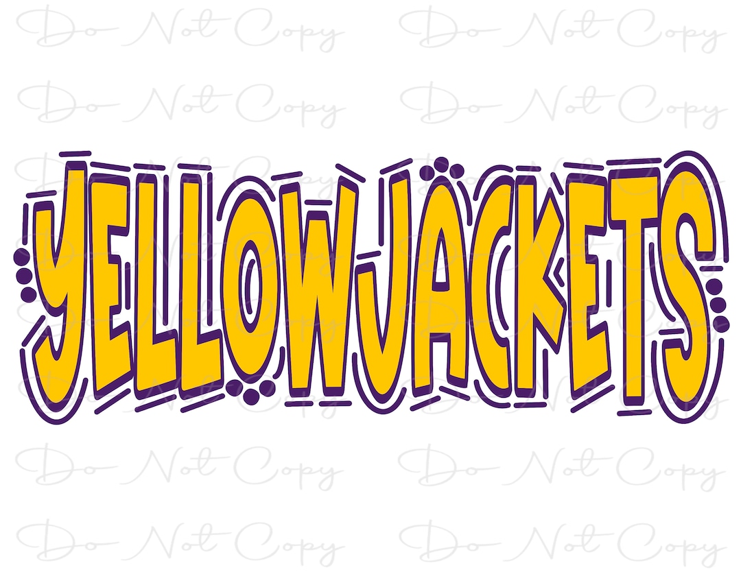 YELLOWJACKETS - Purple and Yellow - Doodle Letters - Sublimation PNG ...