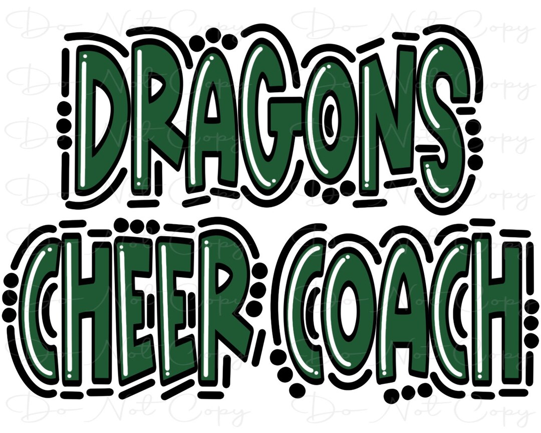 Dragons CHEER Coach - Doodle Letters Tiedye - Sublimation PNG - Digital ...