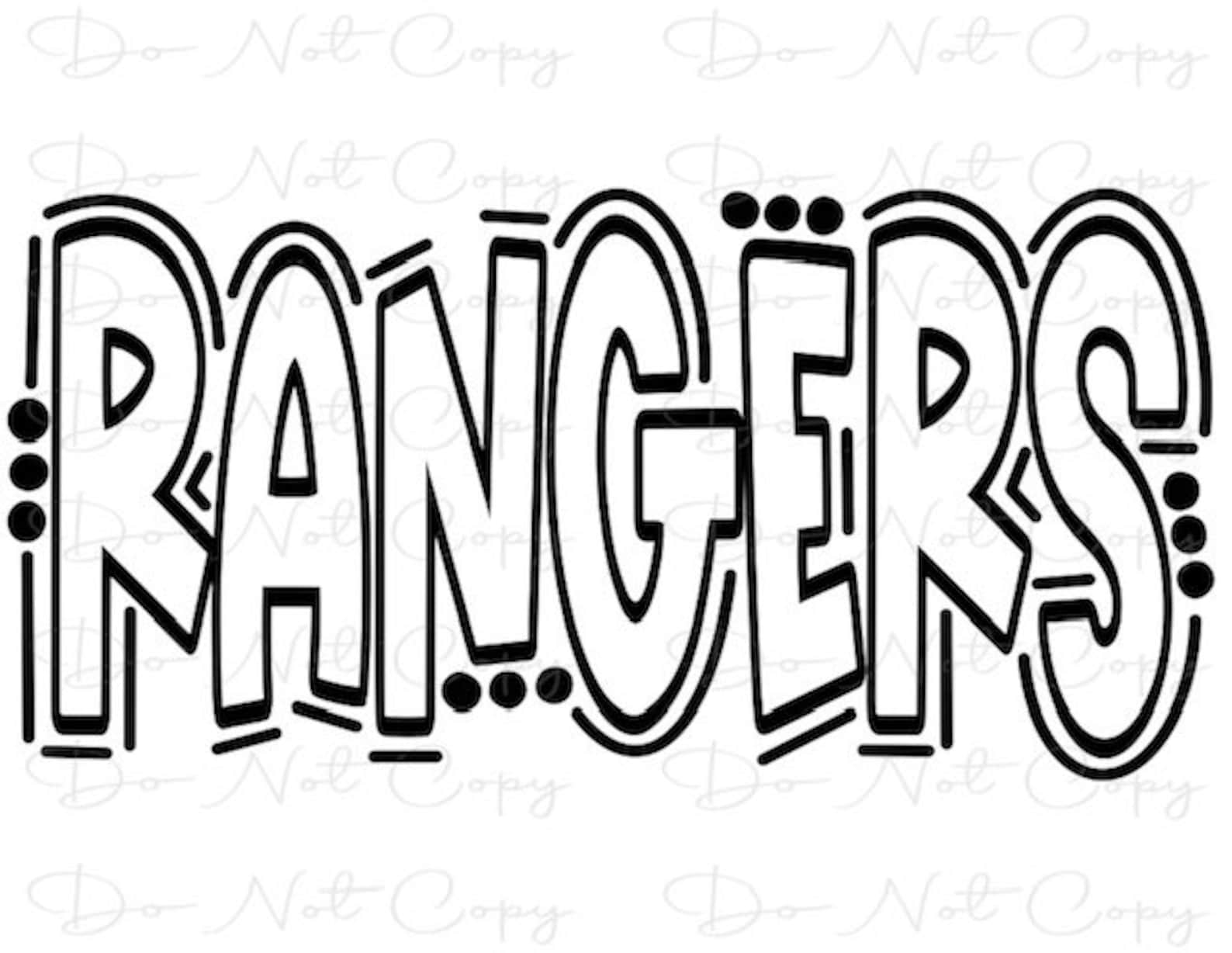 RANGERS Doodle Letters Sublimation PNG and SVG Digital - Etsy