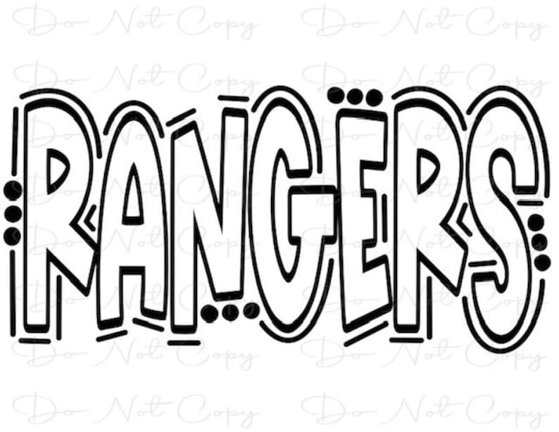 RANGERS Doodle Letters Sublimation PNG and SVG Digital - Etsy