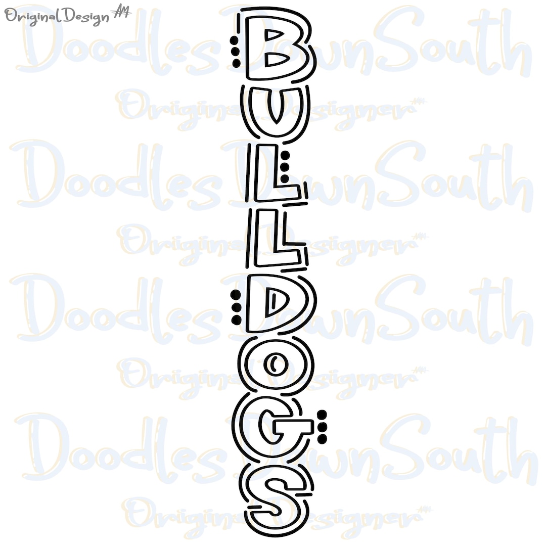 Bulldogs - Doodle Word Vertical - Dtf Sublimation PNG Svg - Digital ...