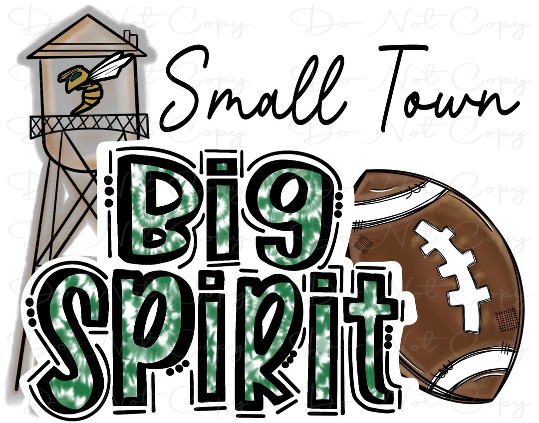 Small Town Big Spirit - Doodle Letters Tiedye - Sublimation PNG ...