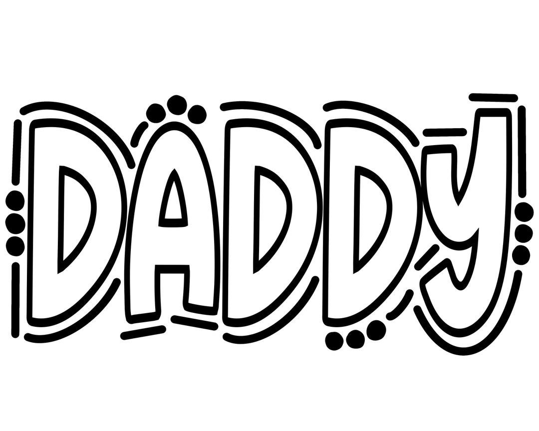 Daddy - Name Doodle Word - PNG and SVG - Digital Artwork - Etsy