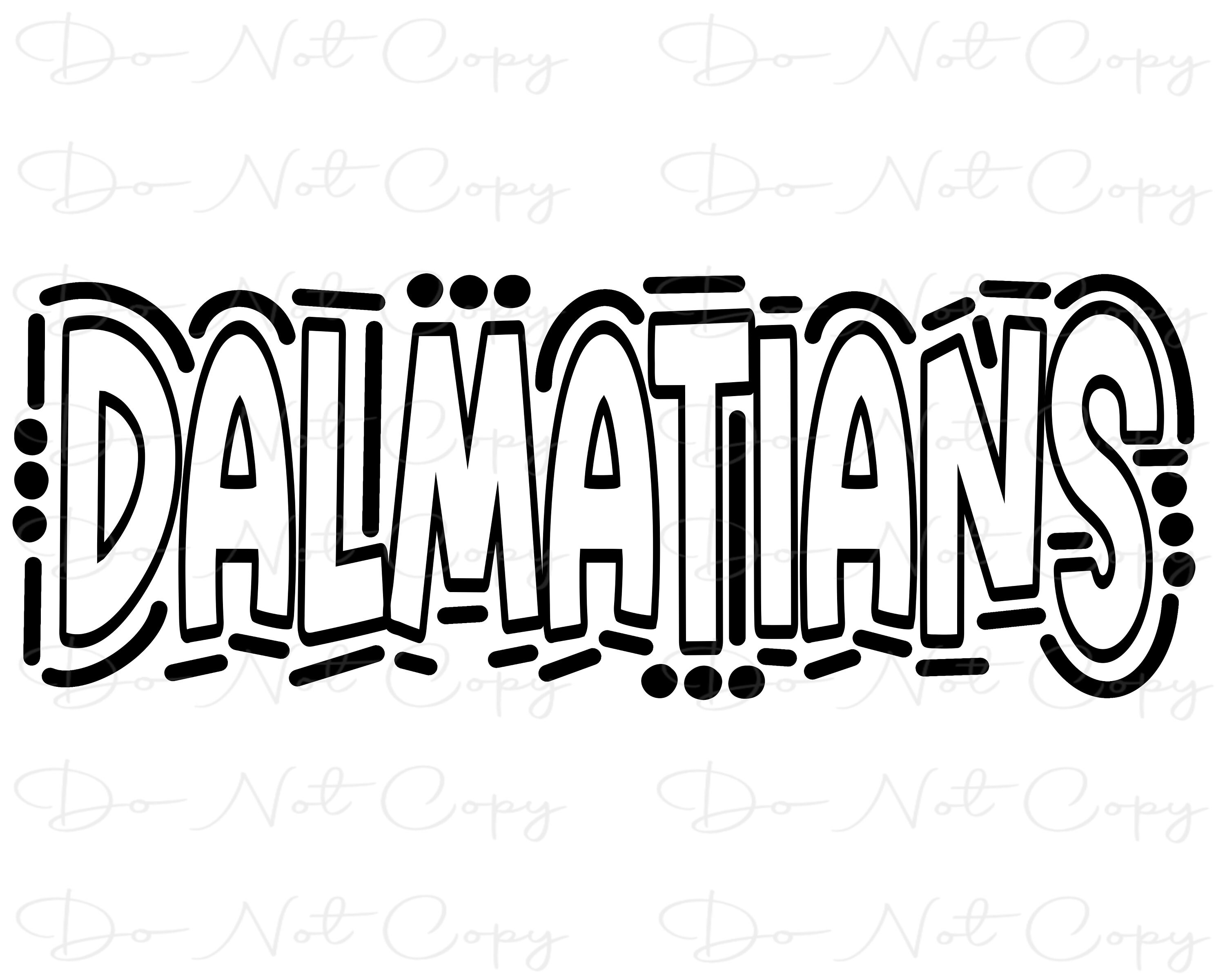 Dalmatians - Doodle Word - Sublimation PNG and SVG - Digital Artwork - Etsy