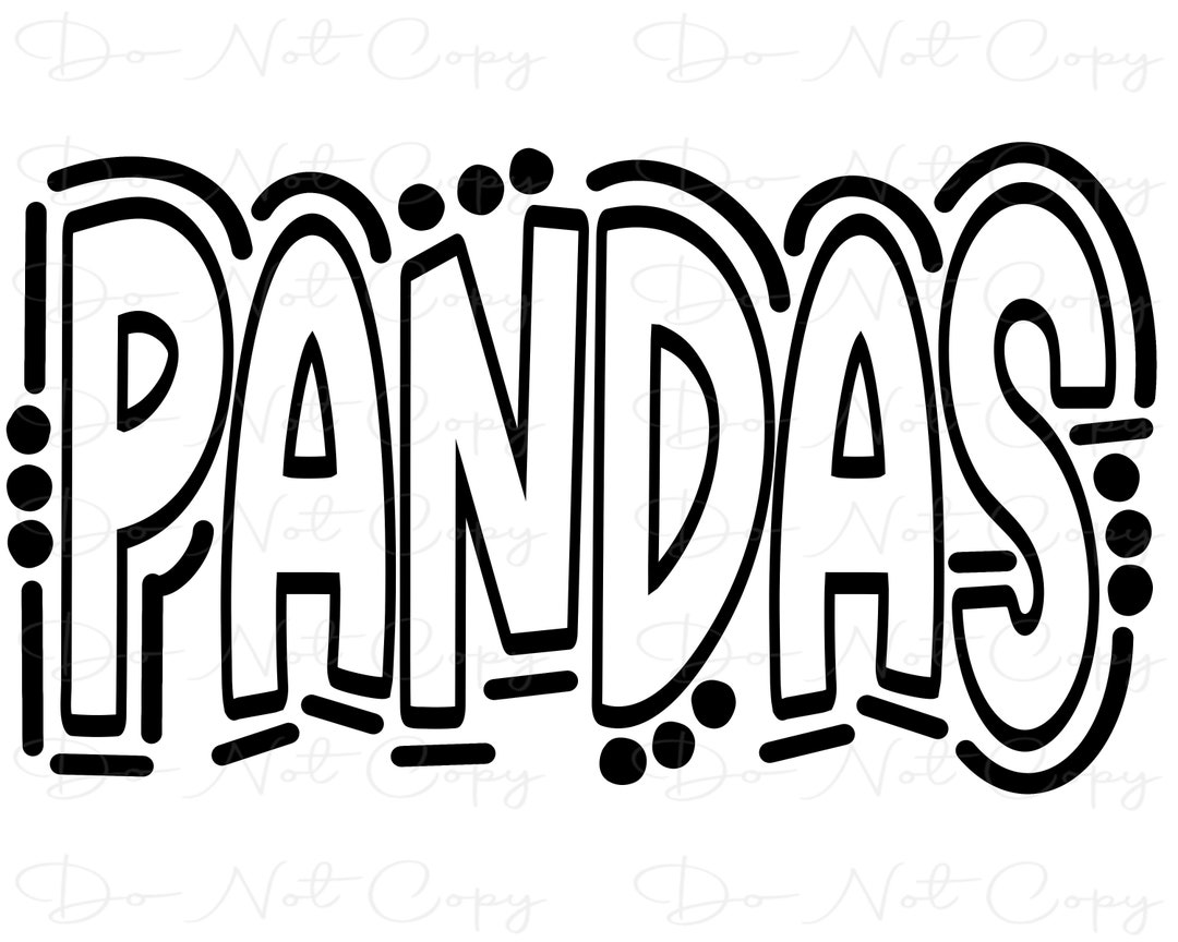 PANDAS- Doodle Word - Sublimation PNG and SVG - Digital Artwork - Clip ...