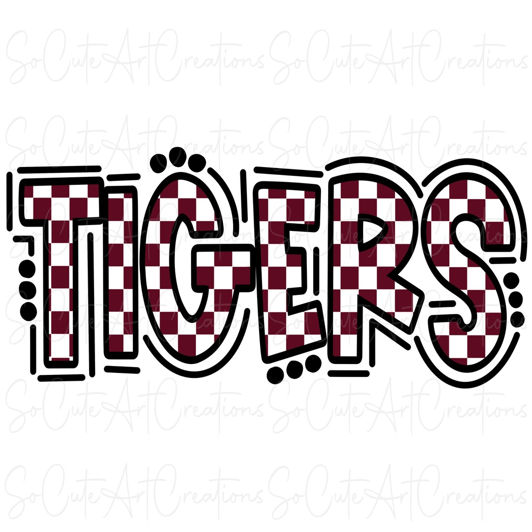 TIGERS - Doodle Letters - Sublimation PNG - Digital Artwork - Clip Art ...