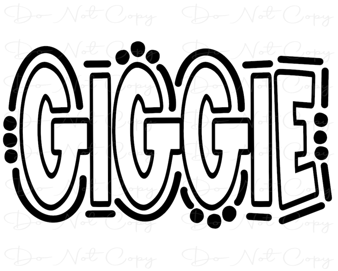 GIGGIE - Doodle Word - Sublimation PNG and SVG - Digital Artwork - Etsy
