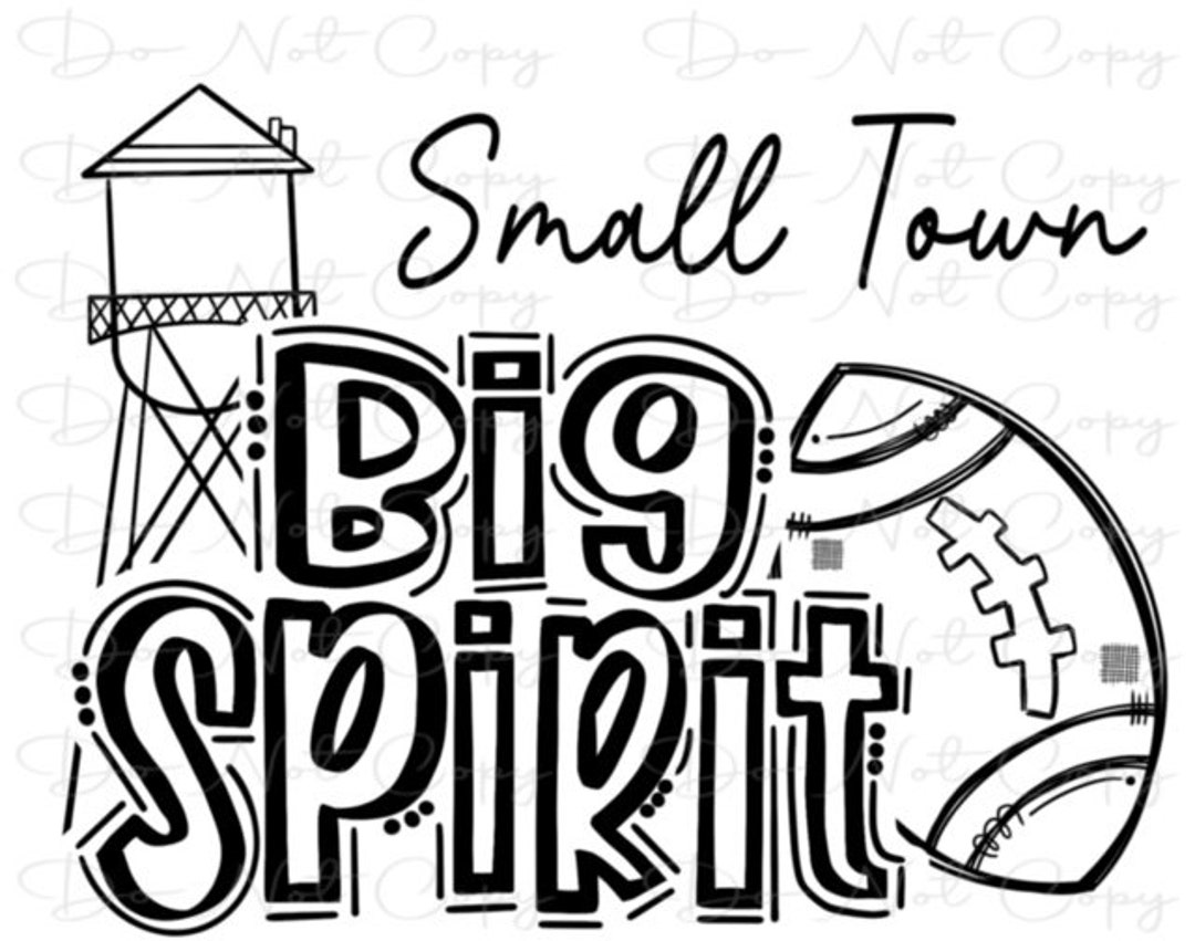 Small Town Big Spirit BLANK Doodle Letters Tiedye Sublimation PNG ...