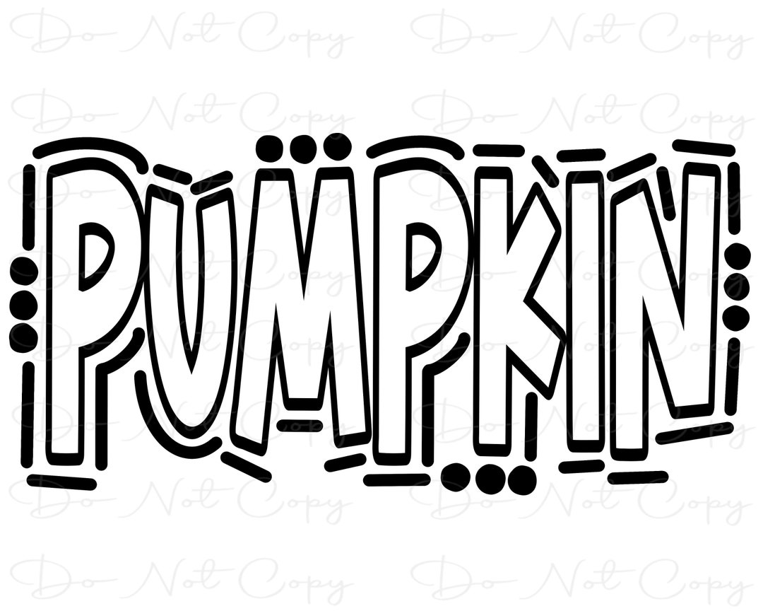 Pumpkin - Doodle Word - Sublimation PNG and SVG - Digital Artwork- Clip ...