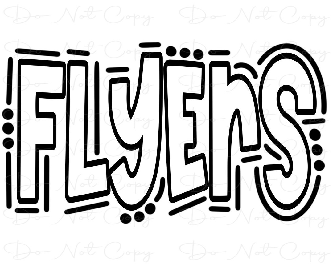 FLYERS Doodle Letters Transparent Background Sublimation PNG and SVG ...