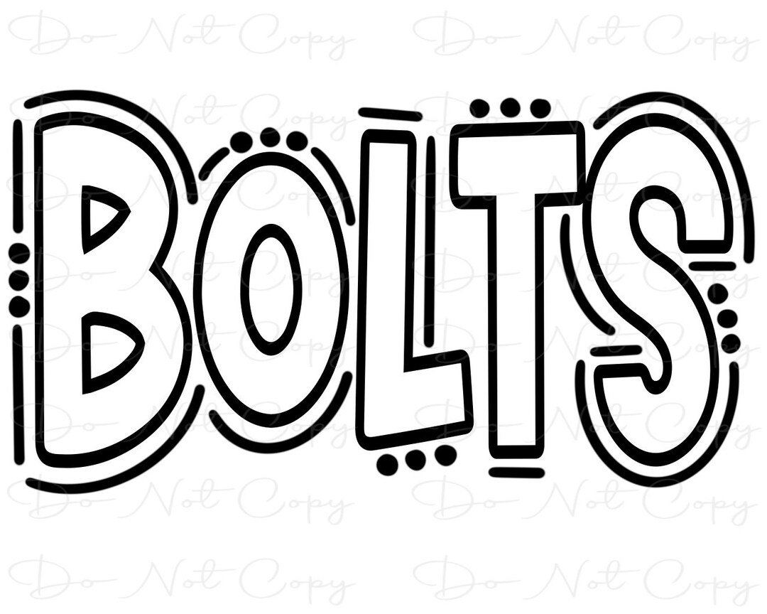 BOLTS - Doodle Letters Transparent Background - Sublimation PNG and SVG ...