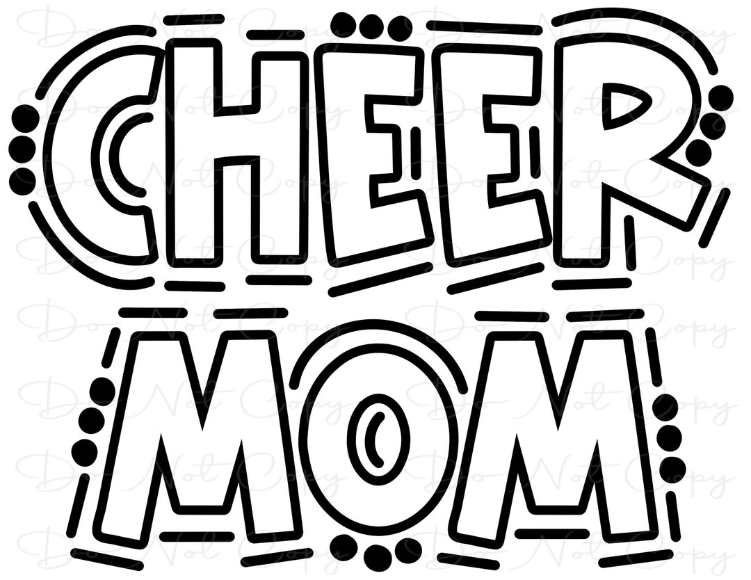 Cheer Mom - Doodle Letters Transparent Background - Sublimation PNG and ...