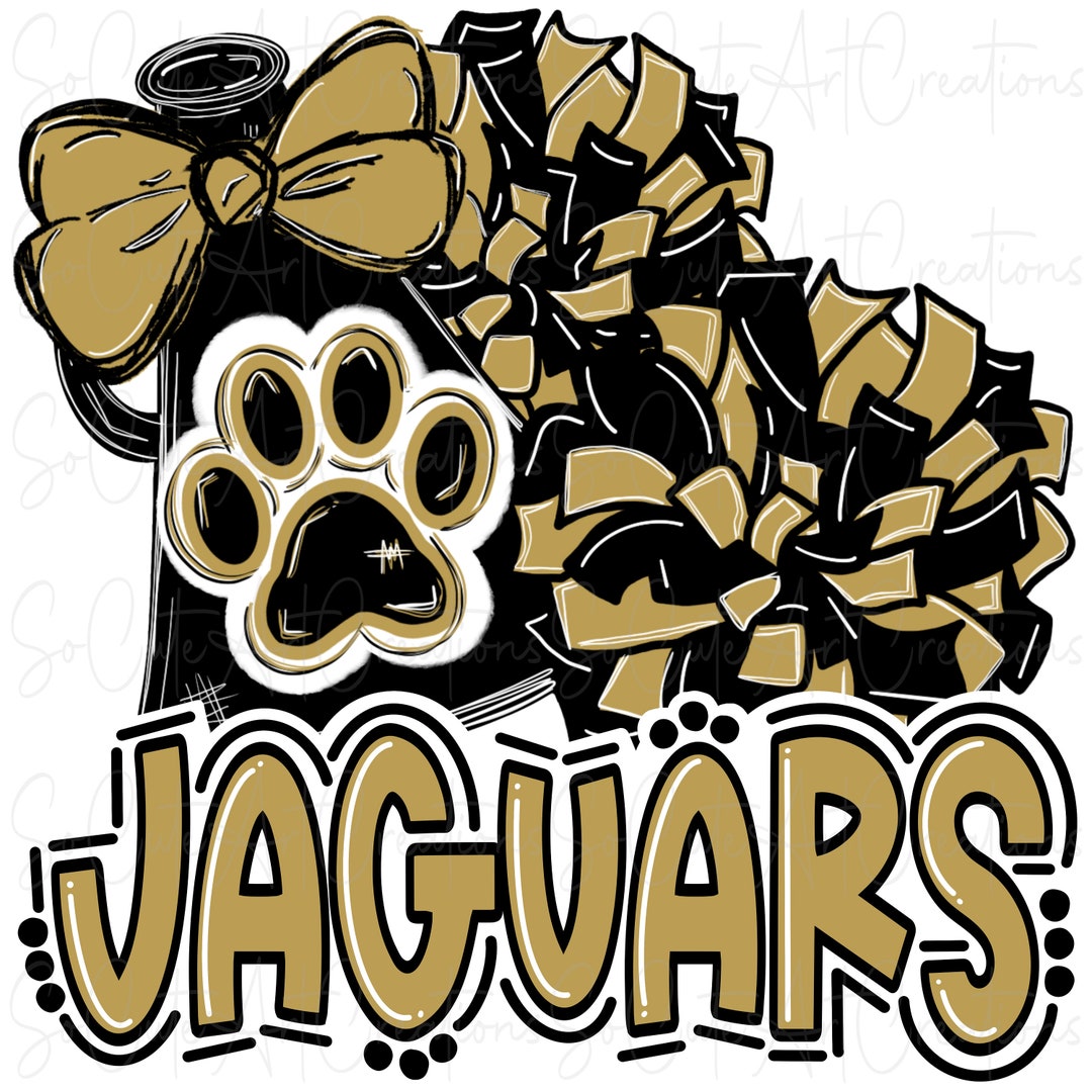 JAGUARS - Cheer Pompoms Megaphone - Doodle Letters - Sublimation PNG ...