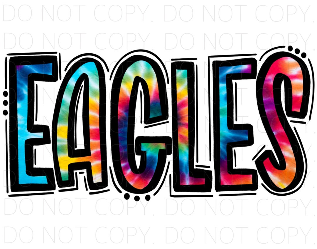 EAGLES Doodle Letters Tiedye Sublimation PNG Digital - Etsy