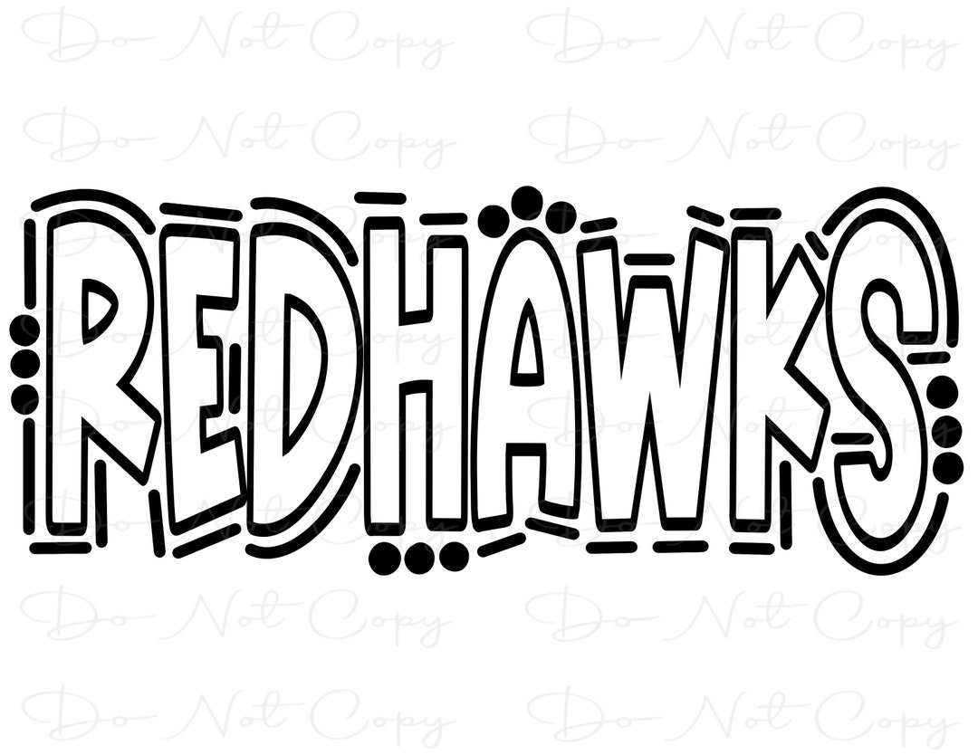 REDHAWKS - Doodle Letters Transparent Background - Sublimation PNG and ...