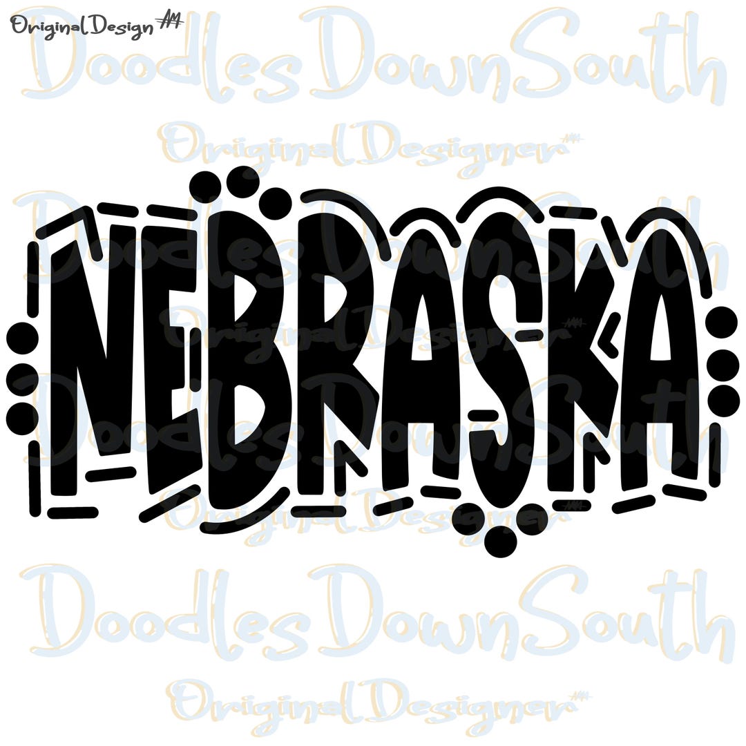 Nebraska - Doodle Word Solid - Sublimation PNG and SVG - Digital ...