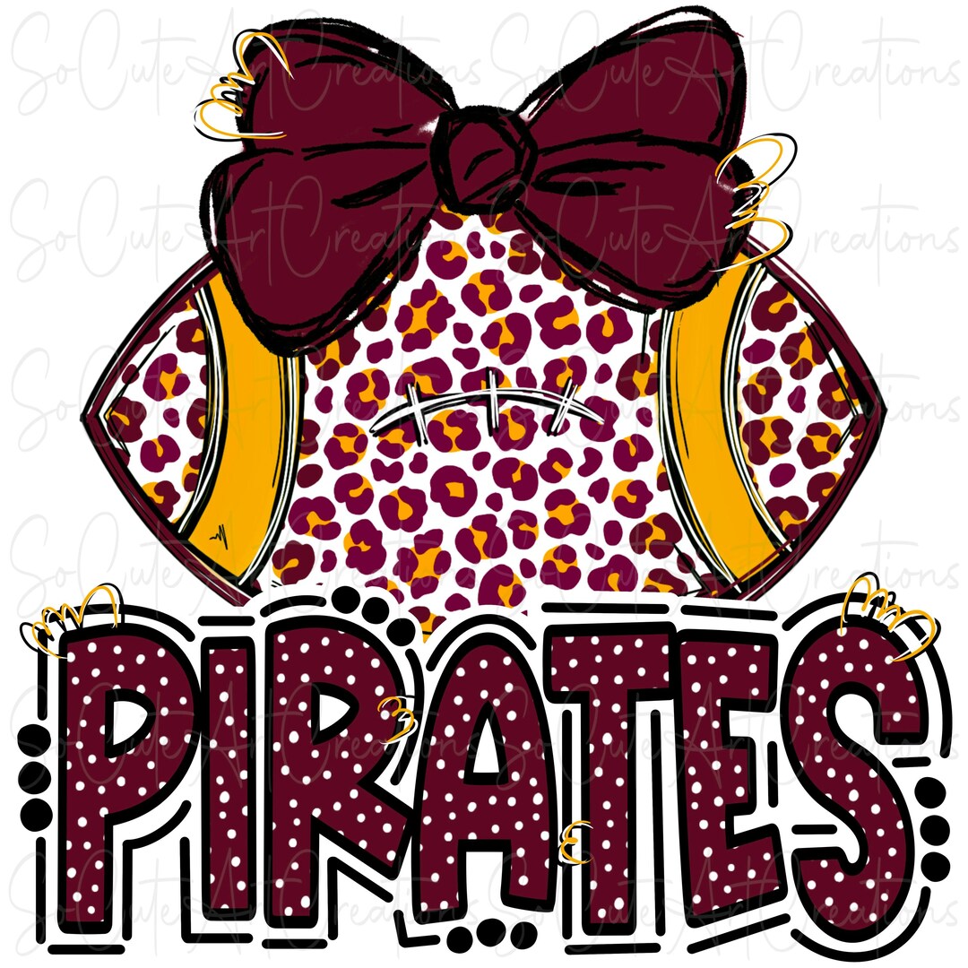 PIRATES - Football and Bow - Doodle Letters - School Spirit ...