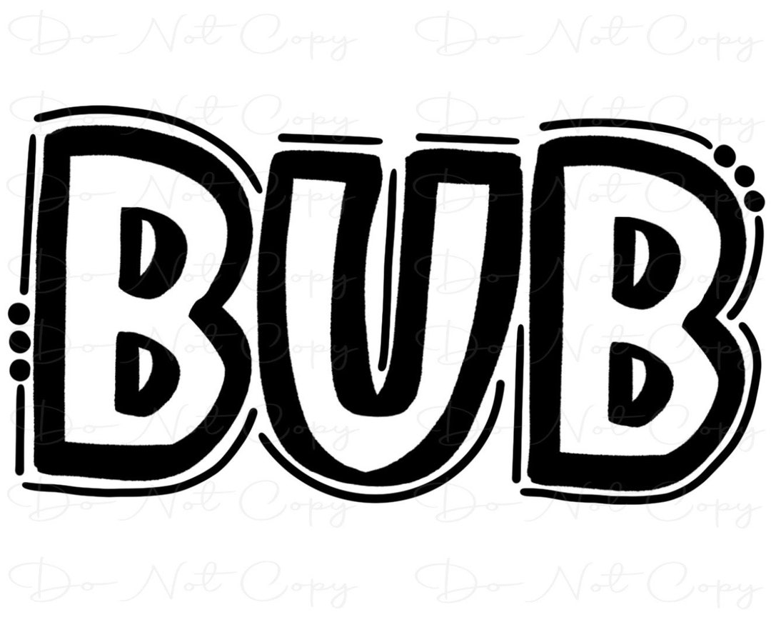 BUB - Doodle Letters Transparent Background - Sublimation PNG - Digital ...