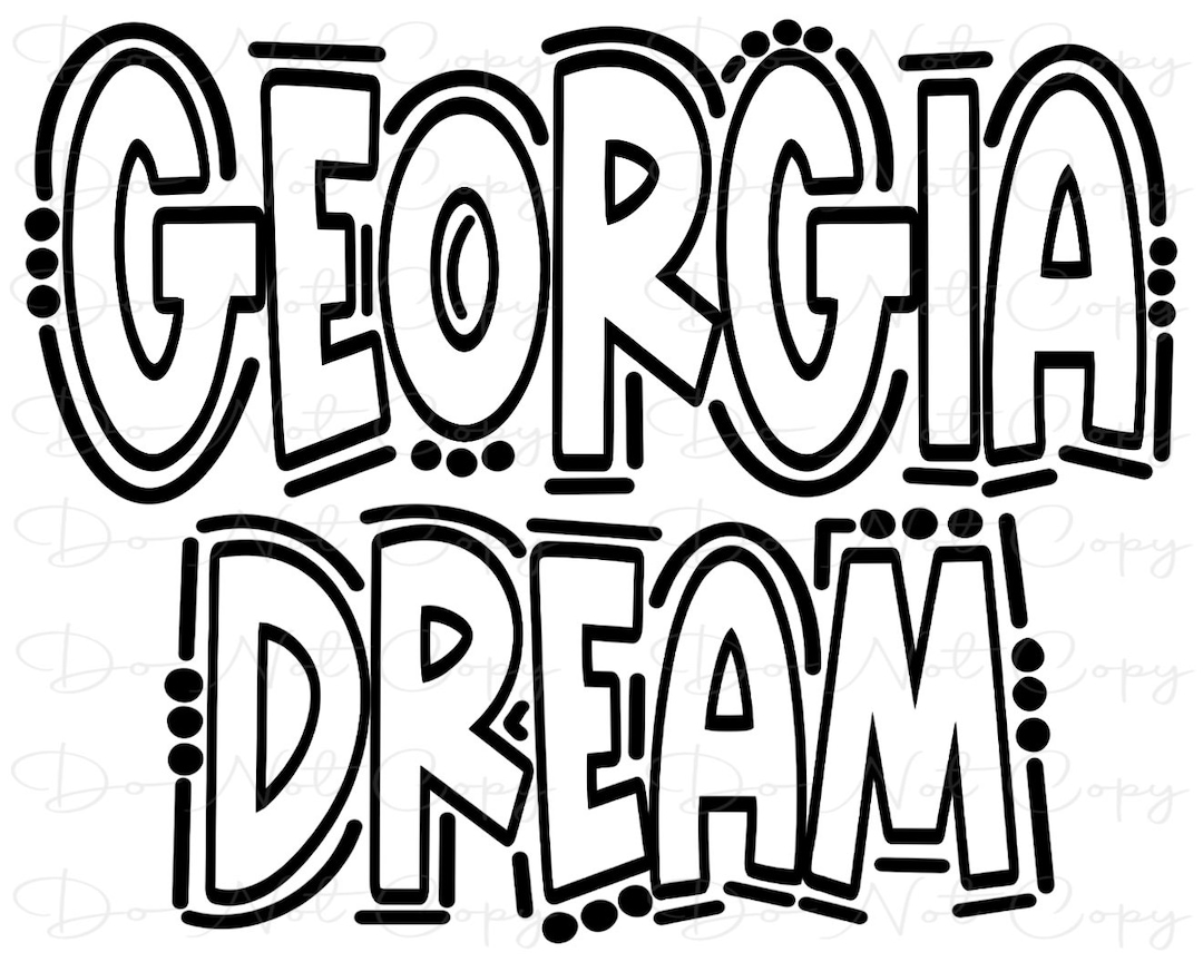 Georgia Dream - Doodle Letters Transparent Background - Sublimation PNG ...