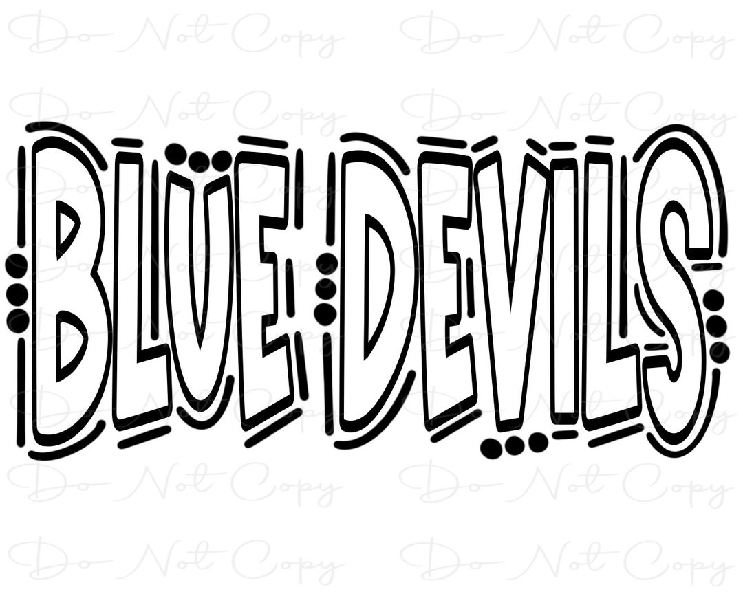 Blue Devils Doodle Letters Transparent Background - Etsy