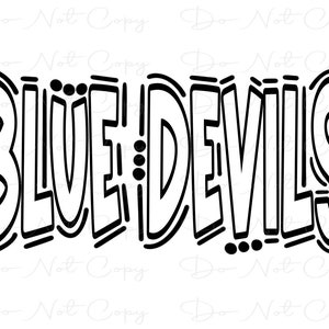 Blue Devils Doodle Letters Transparent Background - Etsy