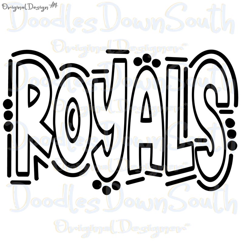 ROYALS - Doodle Word Outline - Sublimation PNG and SVG - Digital ...