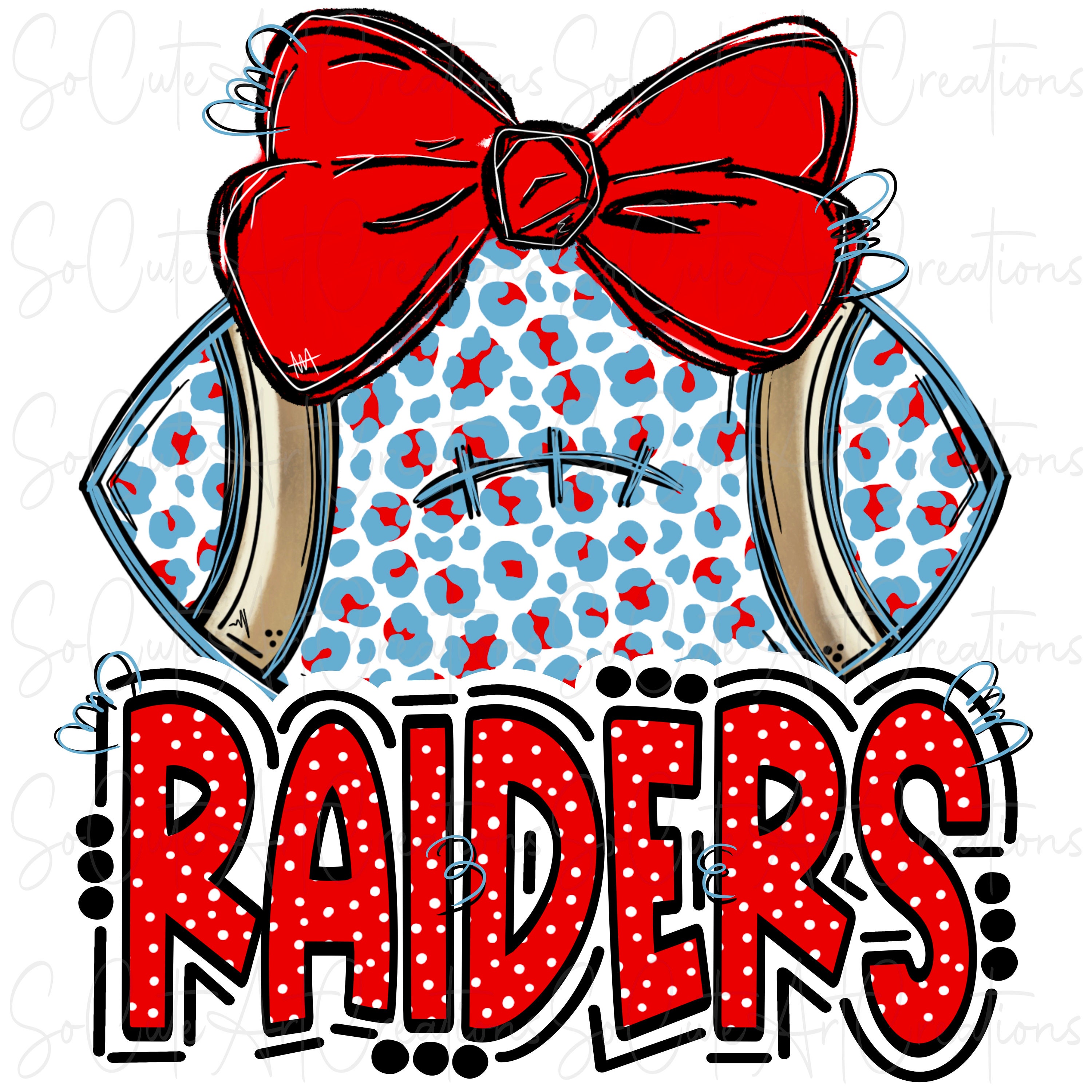 RAIDERS Football and Bow - Doodle Letters - School Spirit - Sublimation ...