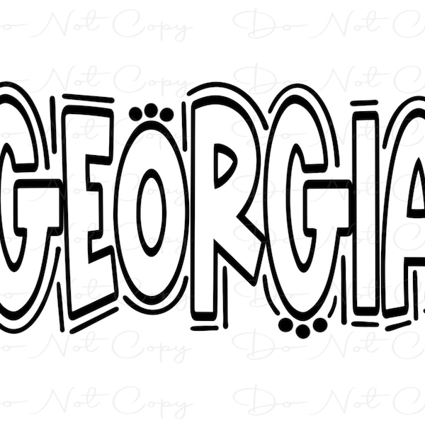 NEVADA Doodle Letters Transparent Background Sublimation PNG and SVG ...