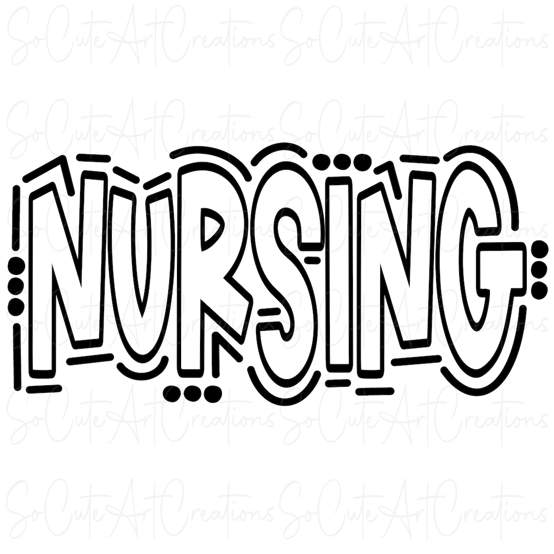 Nursing - Doodle Letters Transparent Background - Sublimation PNG and ...