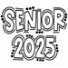 SENIOR Doodle Letters Sublimation PNG Digital Artwork Clip Art - Etsy