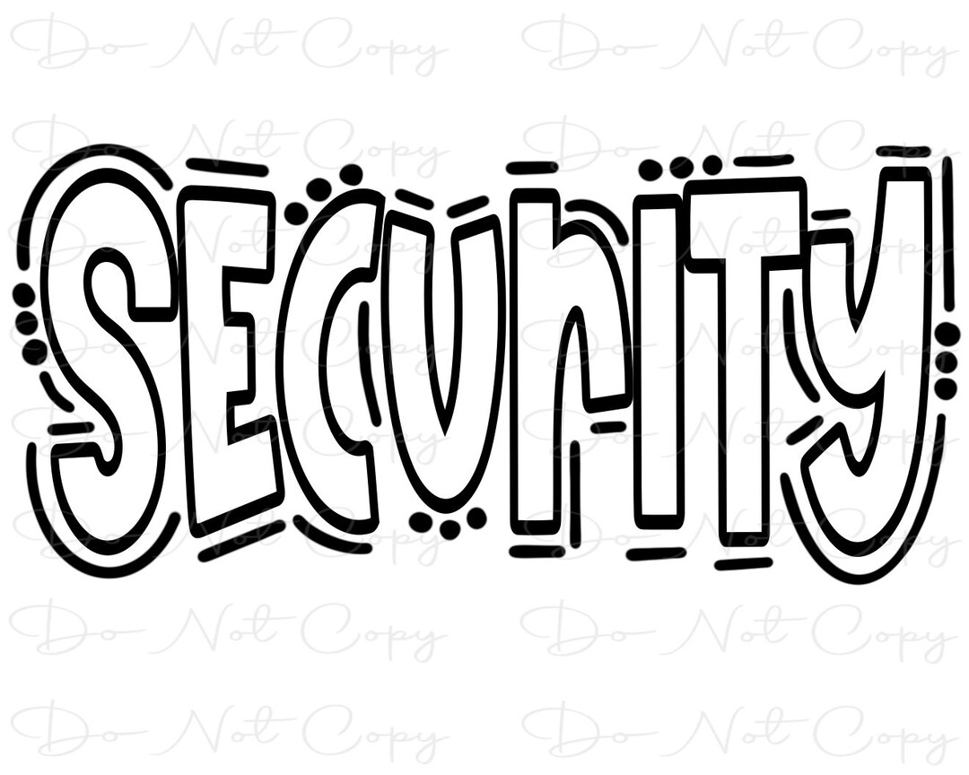 SECURITY - Doodle Letters Transparent Background - Sublimation PNG and ...