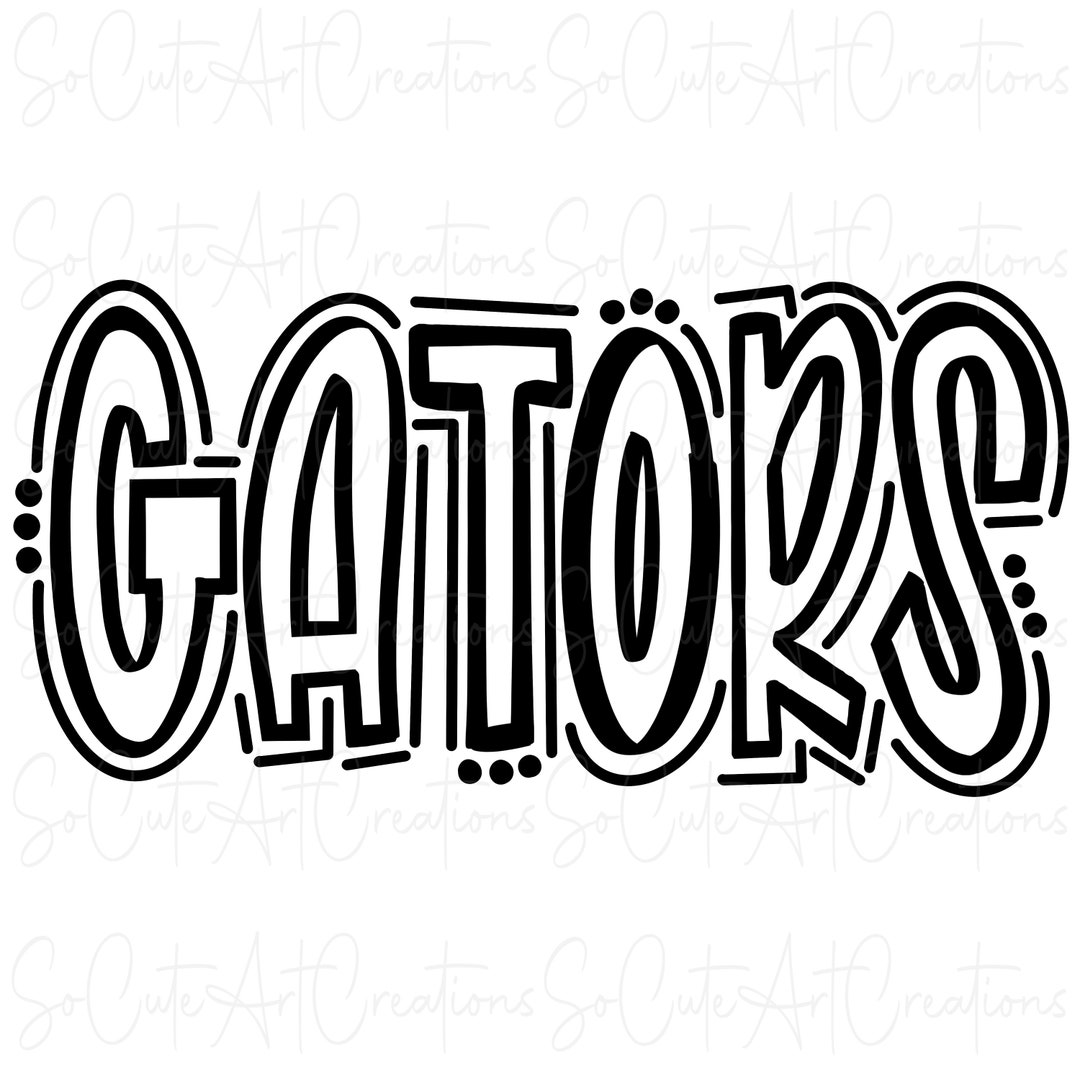GATORS - Doodle Letters Transparent Background - Sublimation PNG and ...