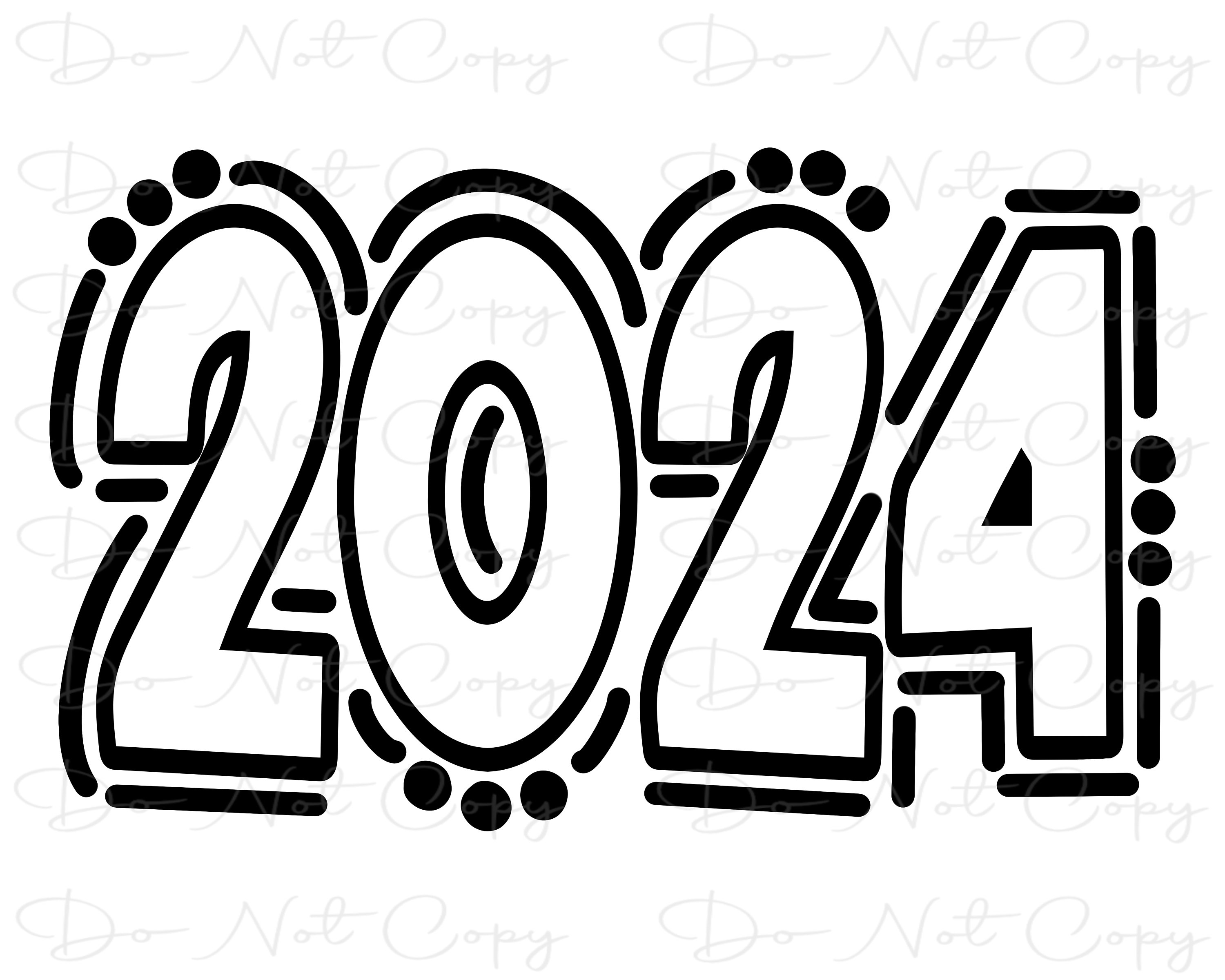 2024 Doodle Number Sublimation PNG and SVG Digital Artwork - Etsy