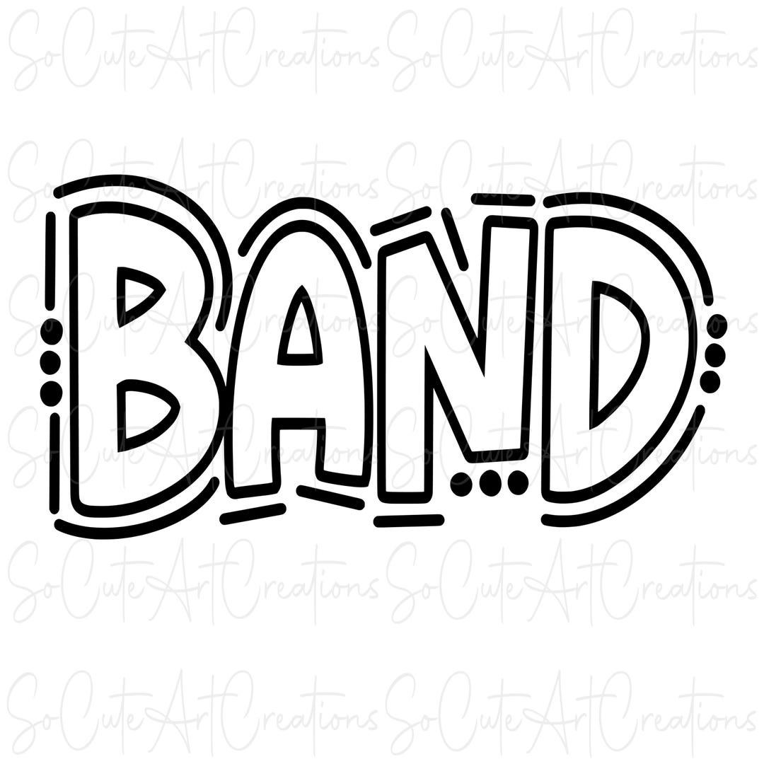 BAND - Doodle Word - Sublimation PNG Svg DTF- Digital Artwork - Clip ...