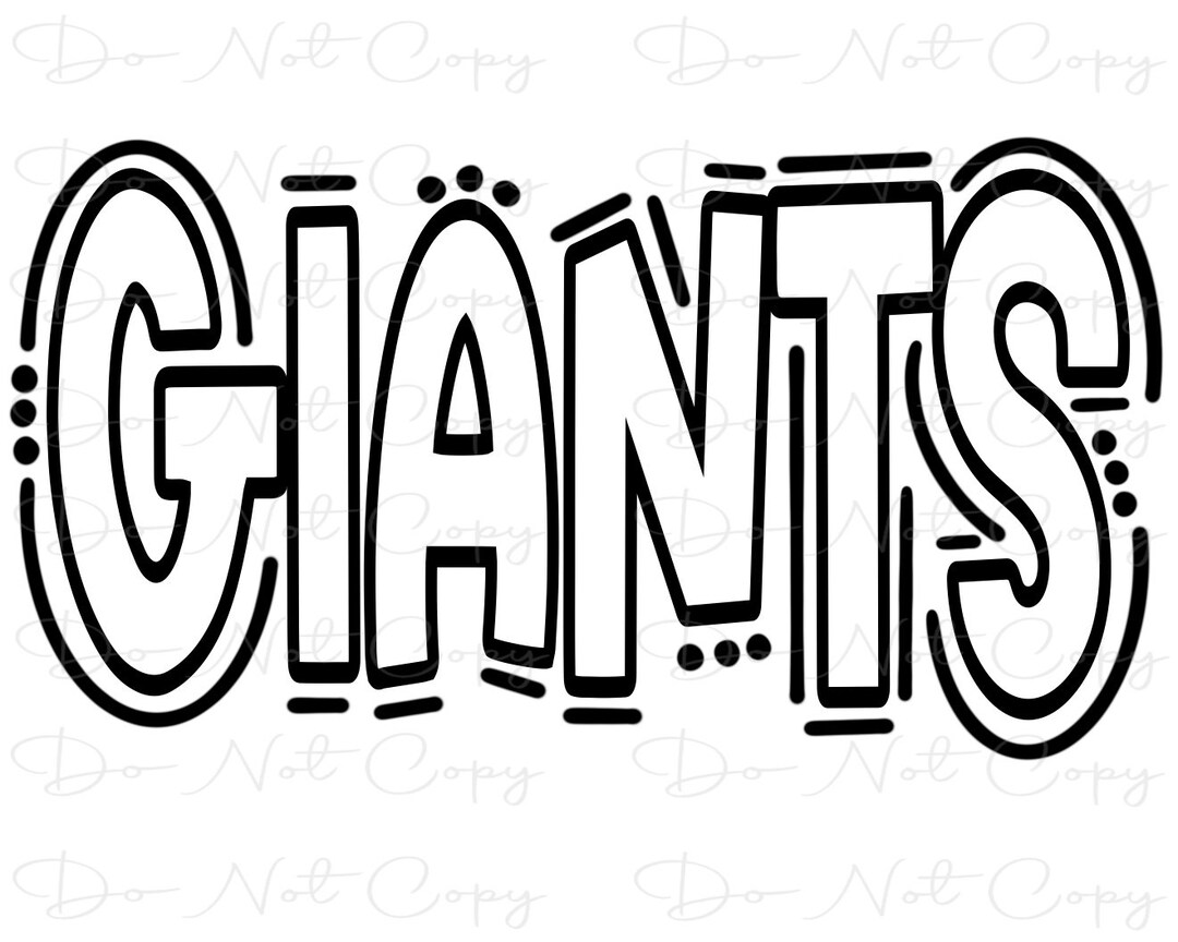 GIANTS - Doodle Letters Transparent Background - Sublimation PNG and ...