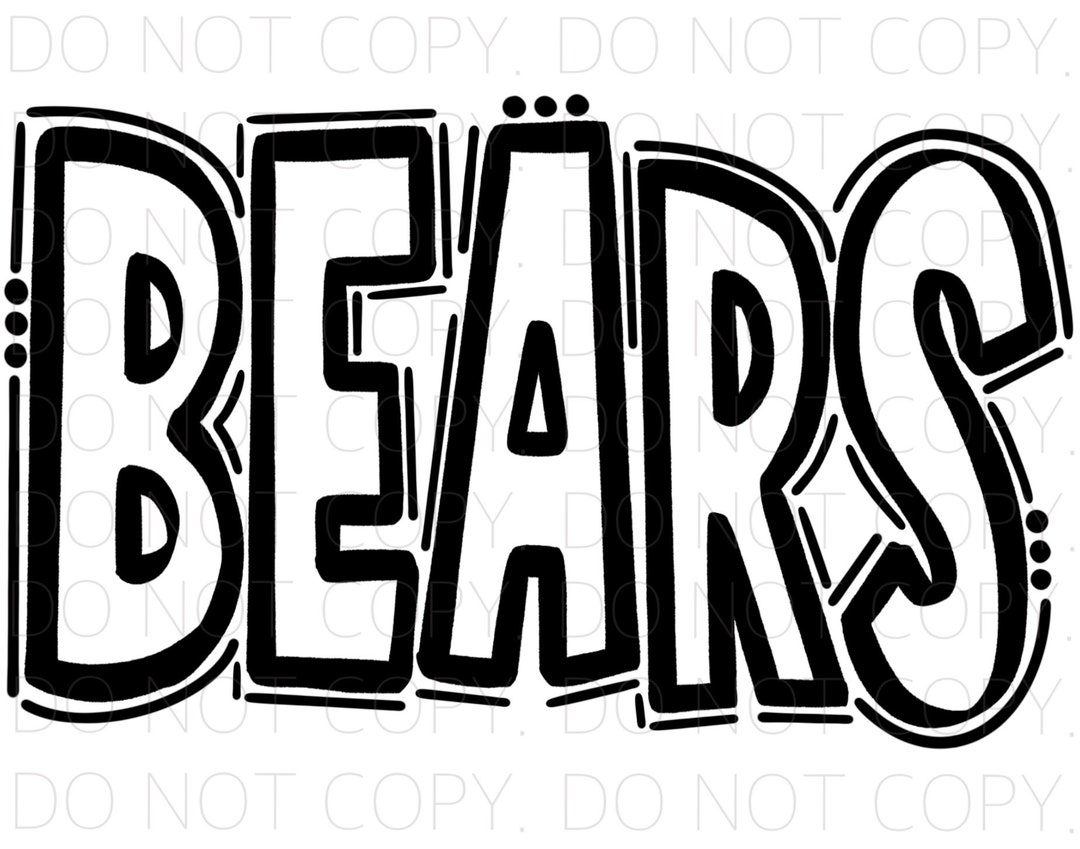 BEARS - Doodle Letters Transparent Background - Sublimation PNG and SVG ...