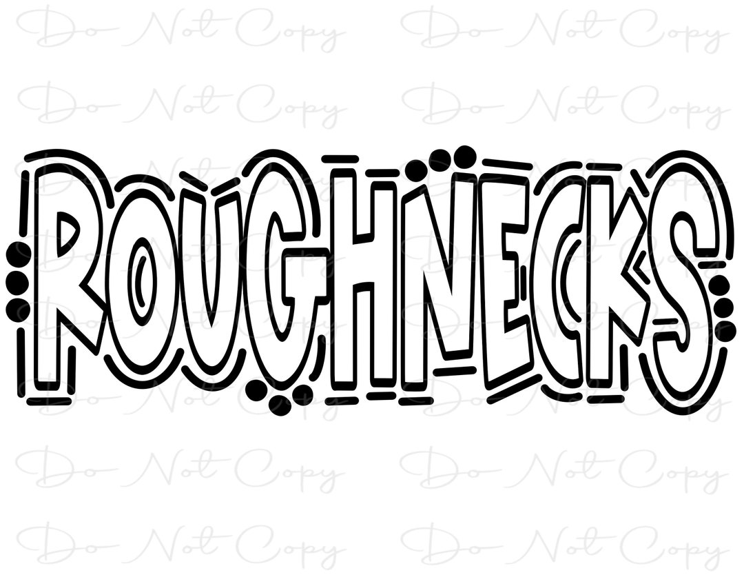 ROUGHNECKS - Doodle Letters Transparent Background - Sublimation PNG and SVG - Digital Artwork ...