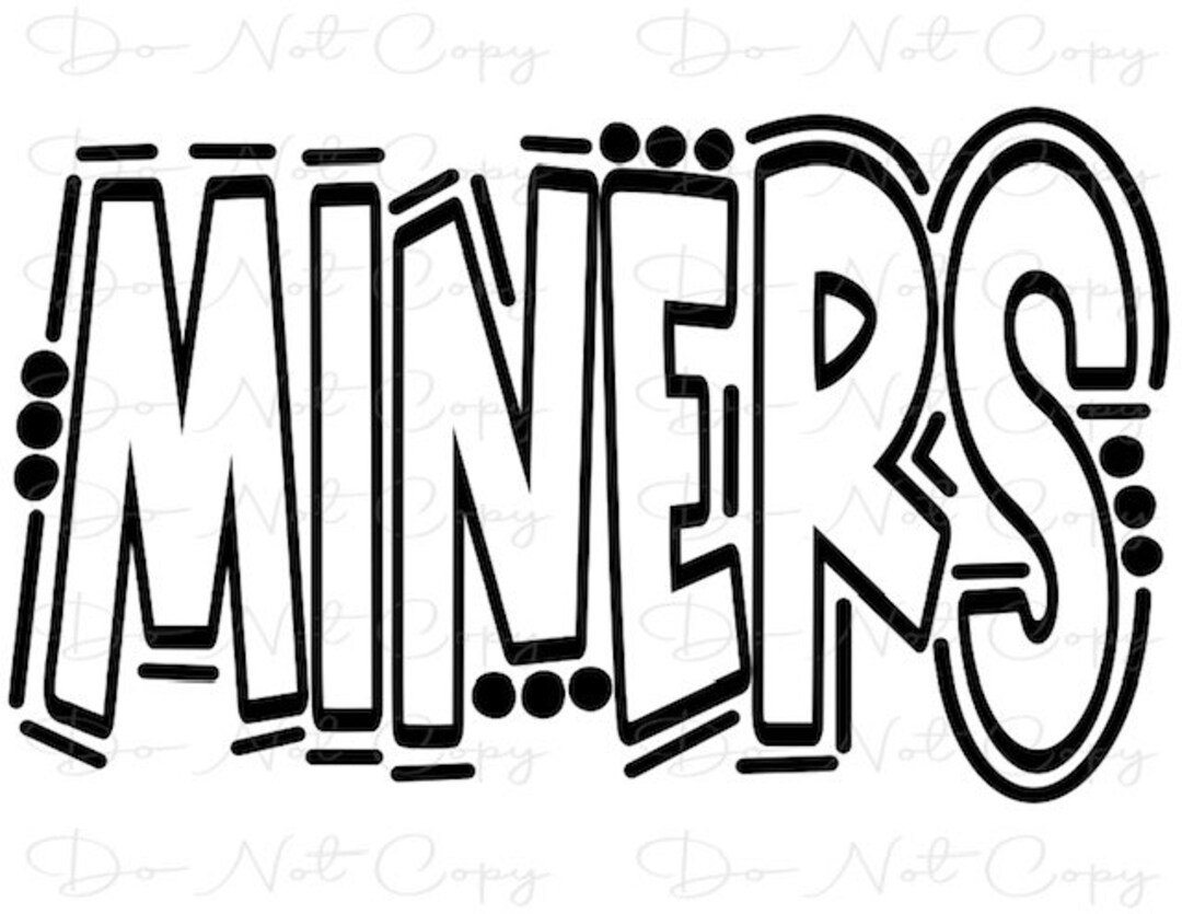 MINERS- Doodle Letters - Sublimation PNG and SVG - Digital Artwork ...
