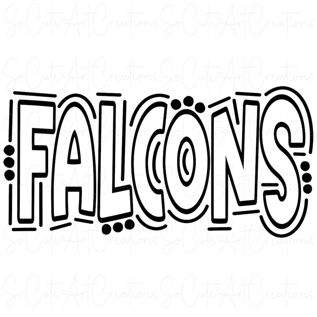 FALCONS - Doodle Letters Transparent Background - Sublimation PNG and ...