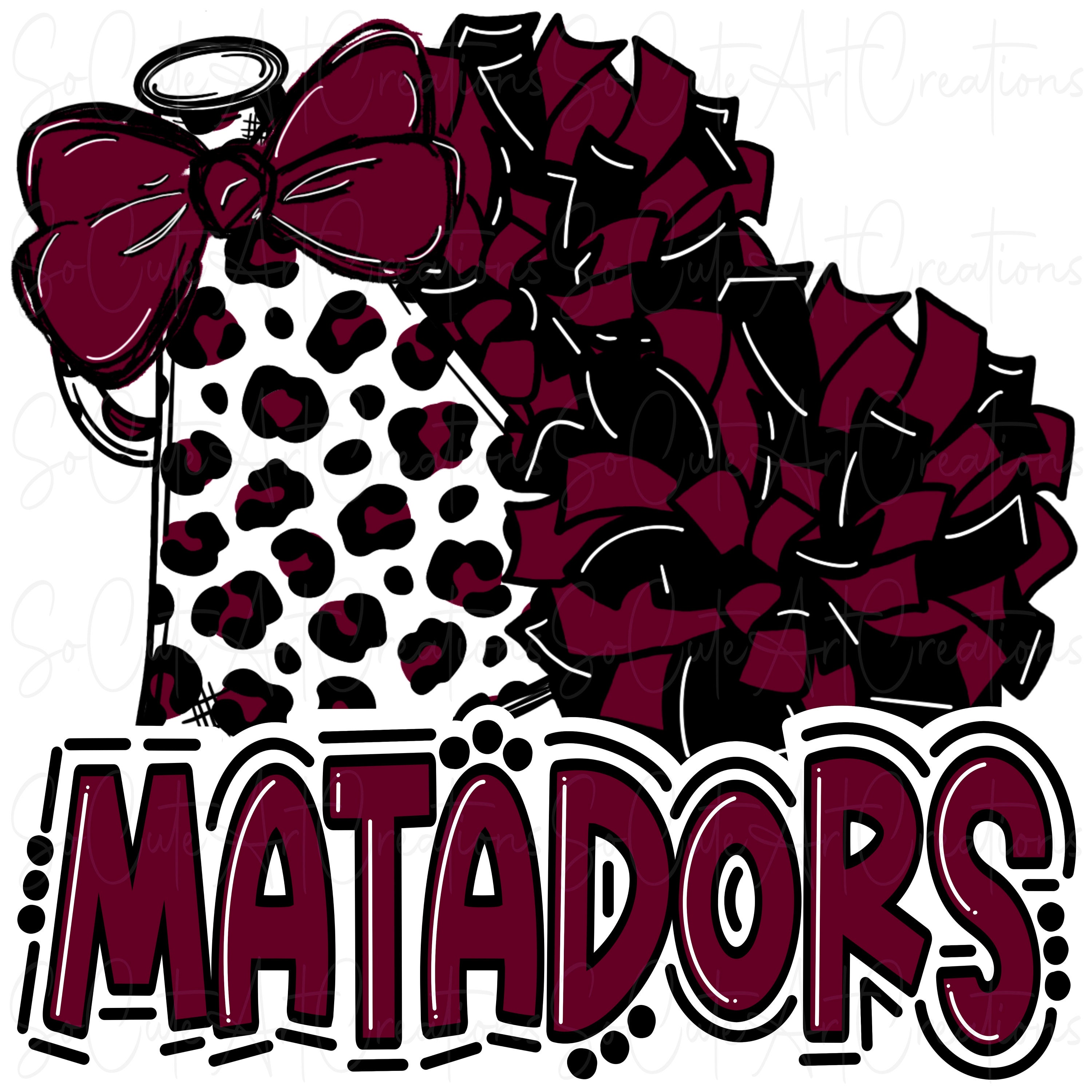 MATADORS - Cheer Pompoms Megaphone Mascot - Doodle Letters ...
