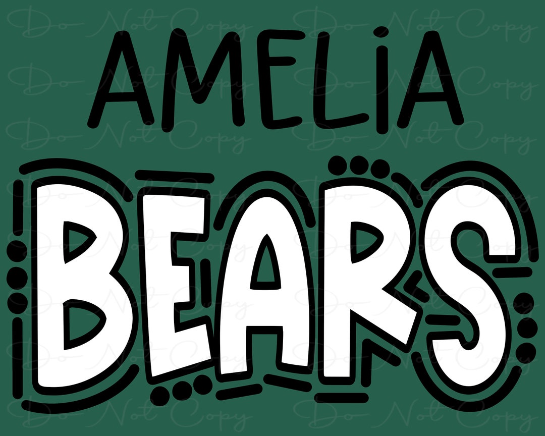 Amelia BEARS - Doodle Letters Transparent Background - Sublimation PNG ...