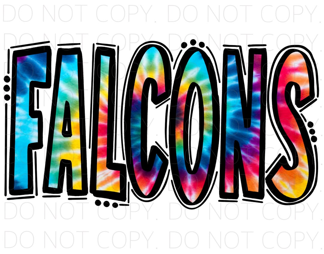FALCONS - Doodle Letters Tiedye - Sublimation PNG - Digital Artwork ...